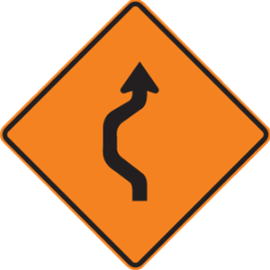 Double Reverse Curve Left (RUS) - Bone Safety Signs