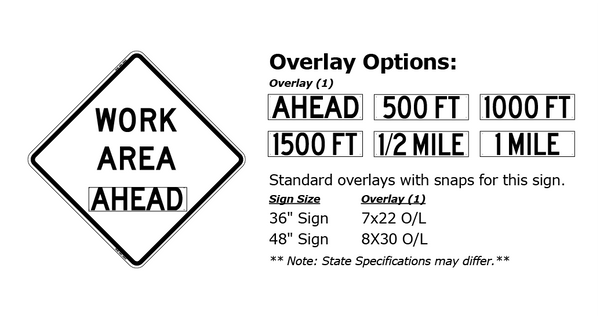 Work Area Ahead Roll-up Sign (RUS) - Bone Safety Signs